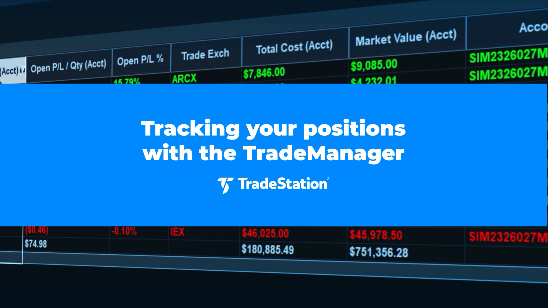 Tracking Positions in TradeManager | TradeStation Desktop